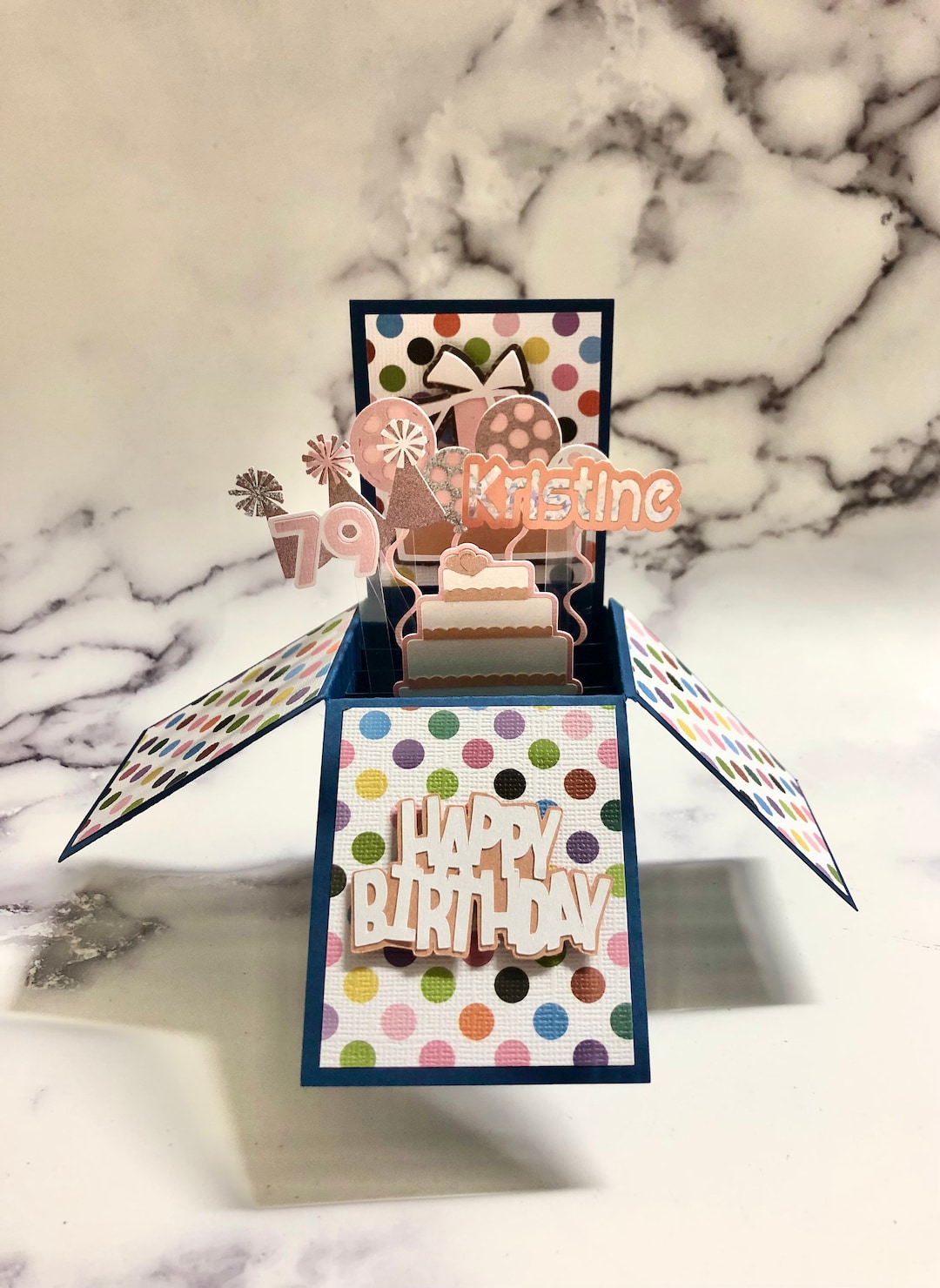 Handmade Birthday Pop up Box Card: Custom Age & Name - Etsy