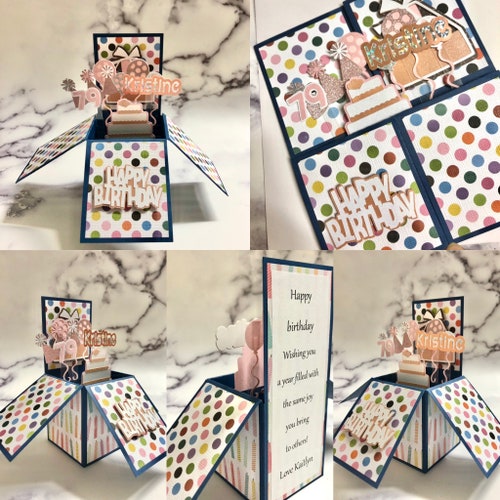 3D Birthday Card Box Card With Balloons - Etsy