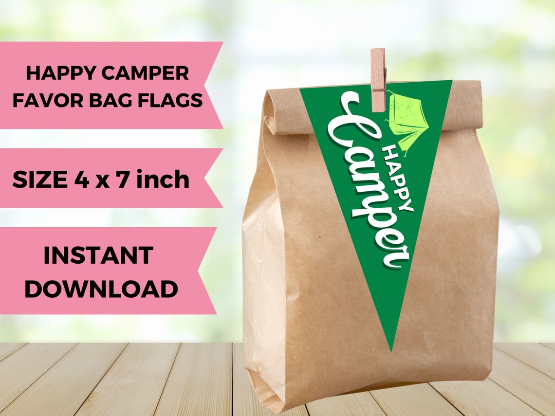 One Happy Camper Birthday Favor Tags, First Birthday Decor, Camper ...