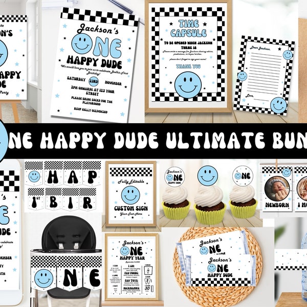One Happy Dude Birthday Decorations - Etsy