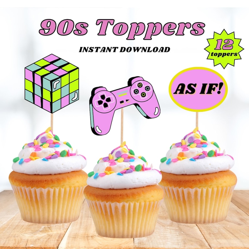 Bachelorette 90s Cupcake Toppers, Party Decorations, Y2K, I Love the ...