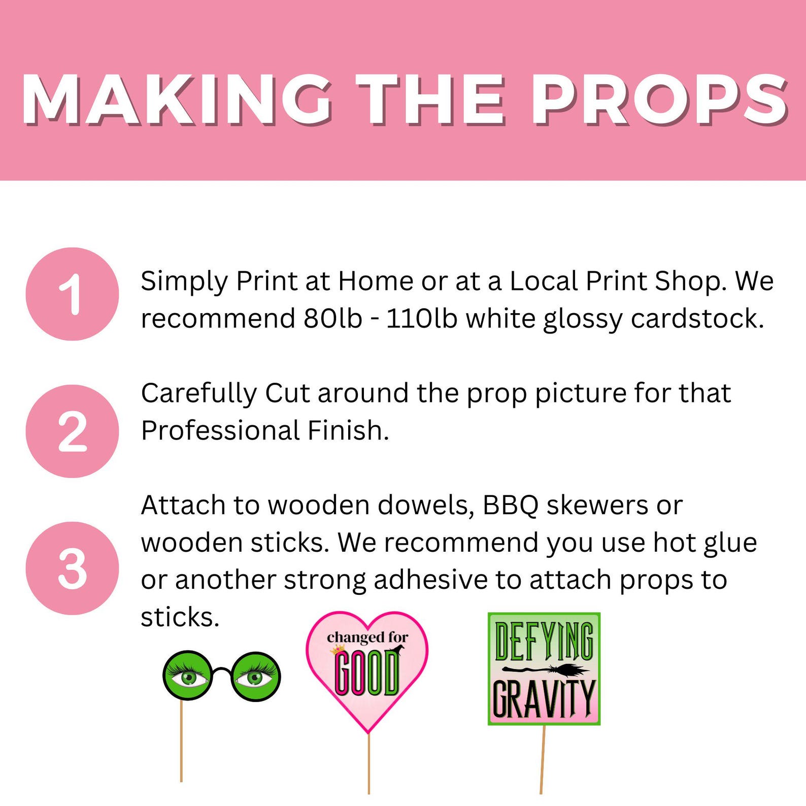 Wicked Photobooth Props Printable DIY Party Photo Props Green & Pink ...