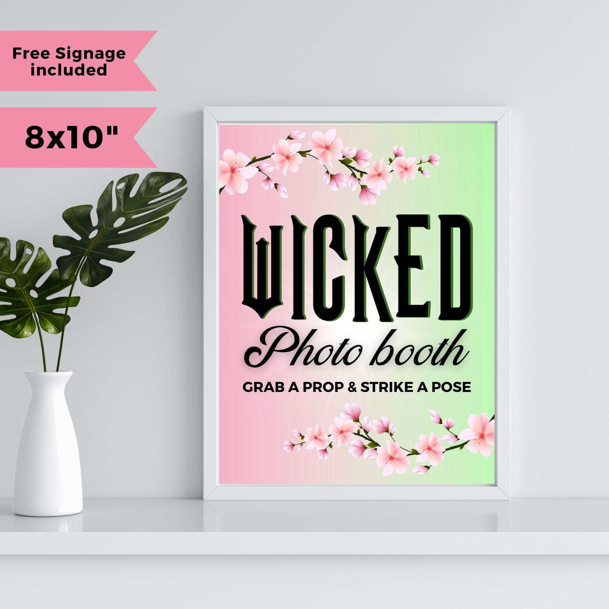 Wicked Photobooth Props Printable DIY Party Photo Props Green & Pink ...
