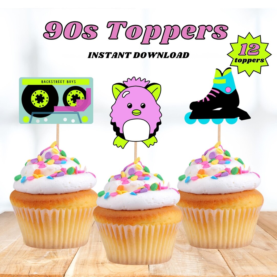 Bachelorette 90s Cupcake Toppers, Party Decorations, Y2K, I Love the ...