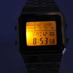 CASIO A500W World Time Gold Retro Watch Vintage Casual Square - Etsy