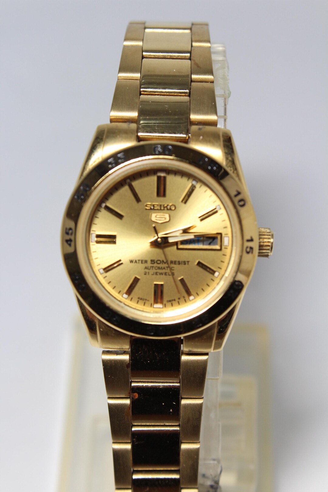 SEIKO 5 Gold Analog Vintage Automatic Watch 21 Jewels - Etsy