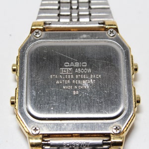 CASIO A500W World Time Gold Retro Watch Vintage Casual Square - Etsy