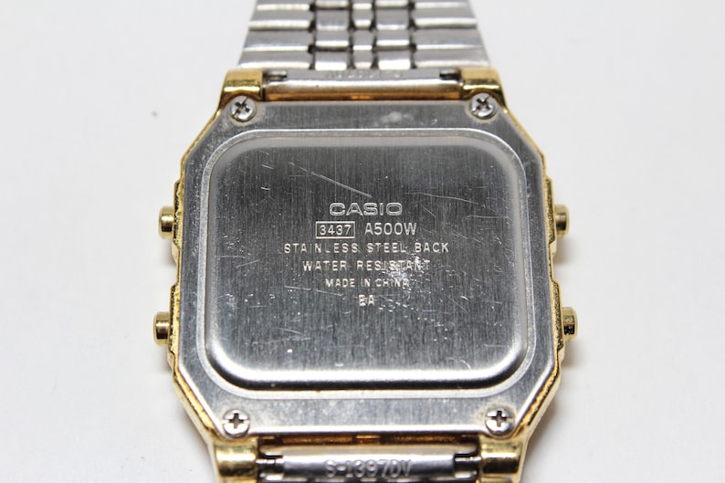 CASIO A500W World Time Gold Retro Watch Vintage Casual Square - Etsy