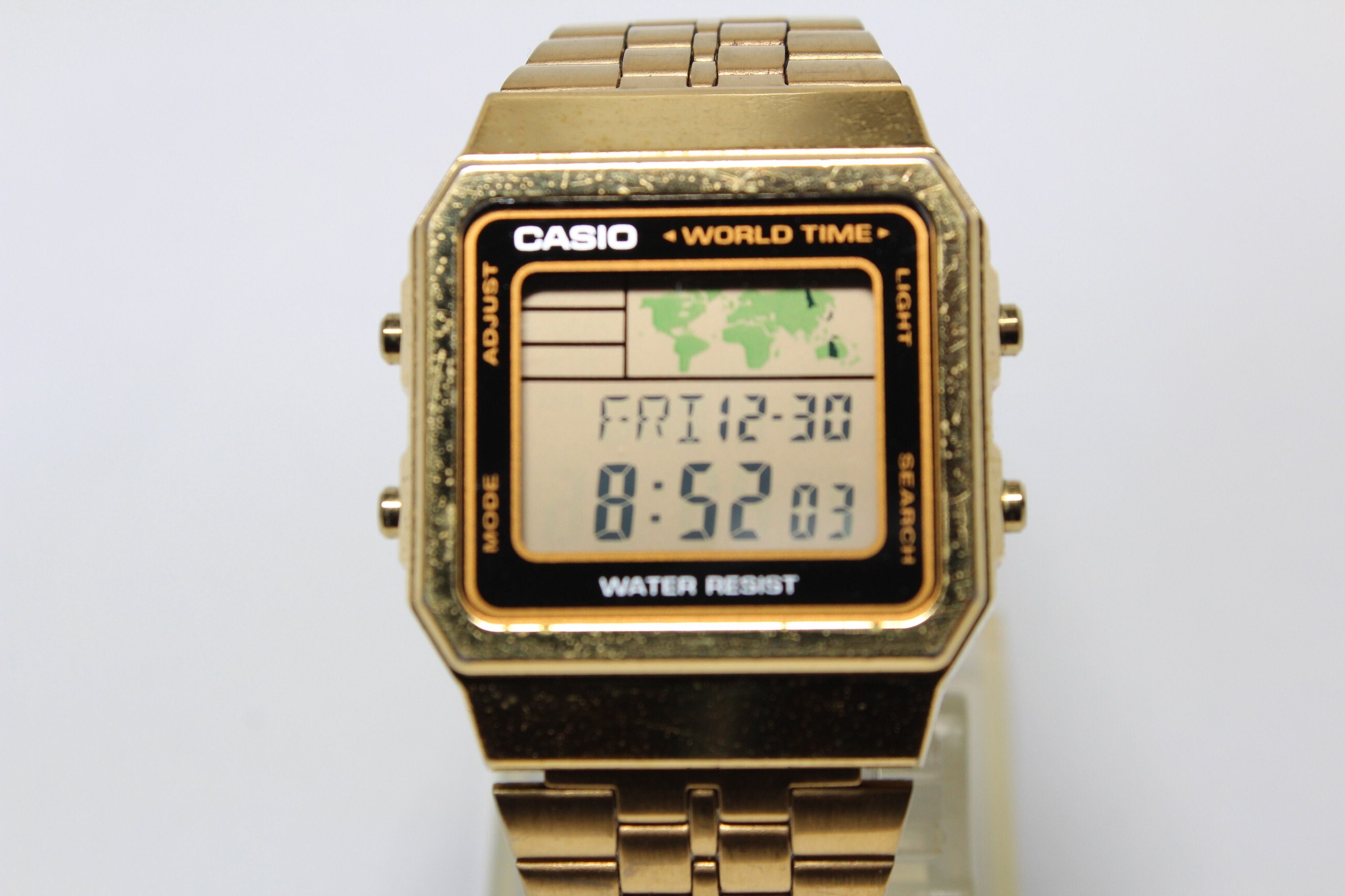 CASIO A500W World Time Gold Retro Watch Vintage Casual Square - Etsy