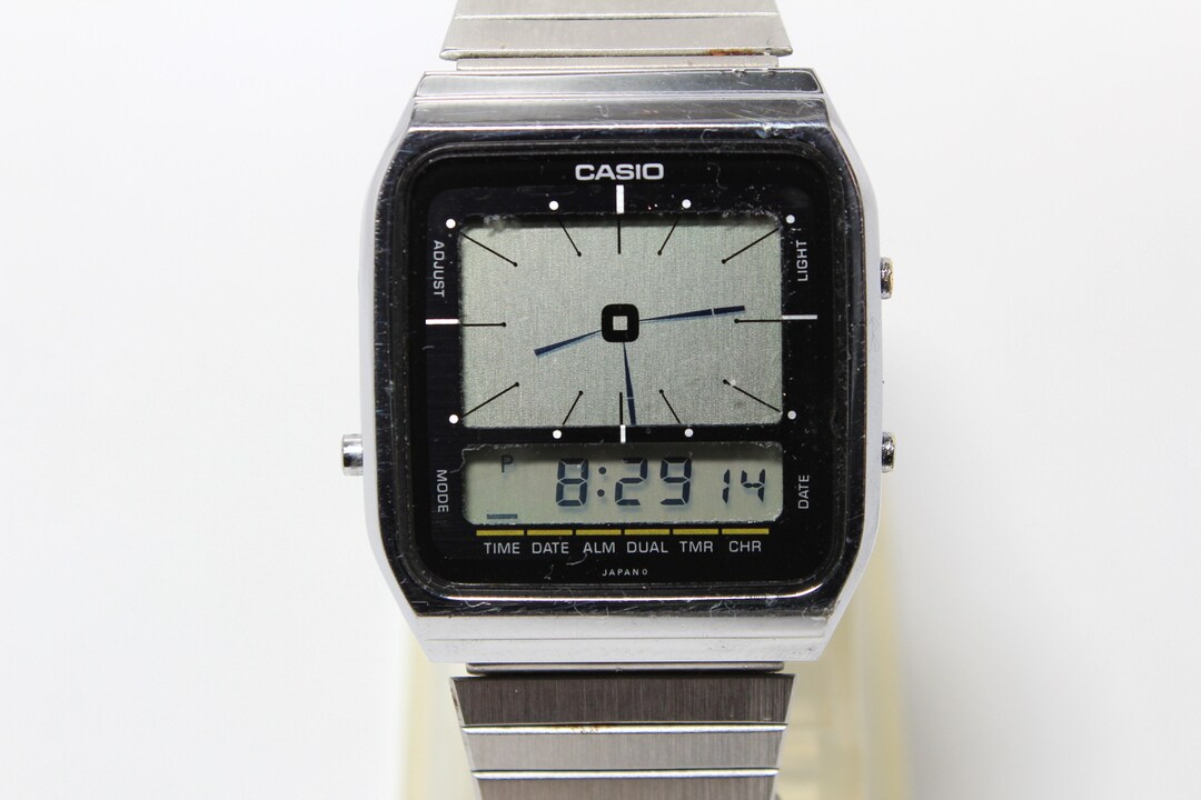 CASIO AE-70 Digital Analog Display Silver Vintage Watch - Etsy