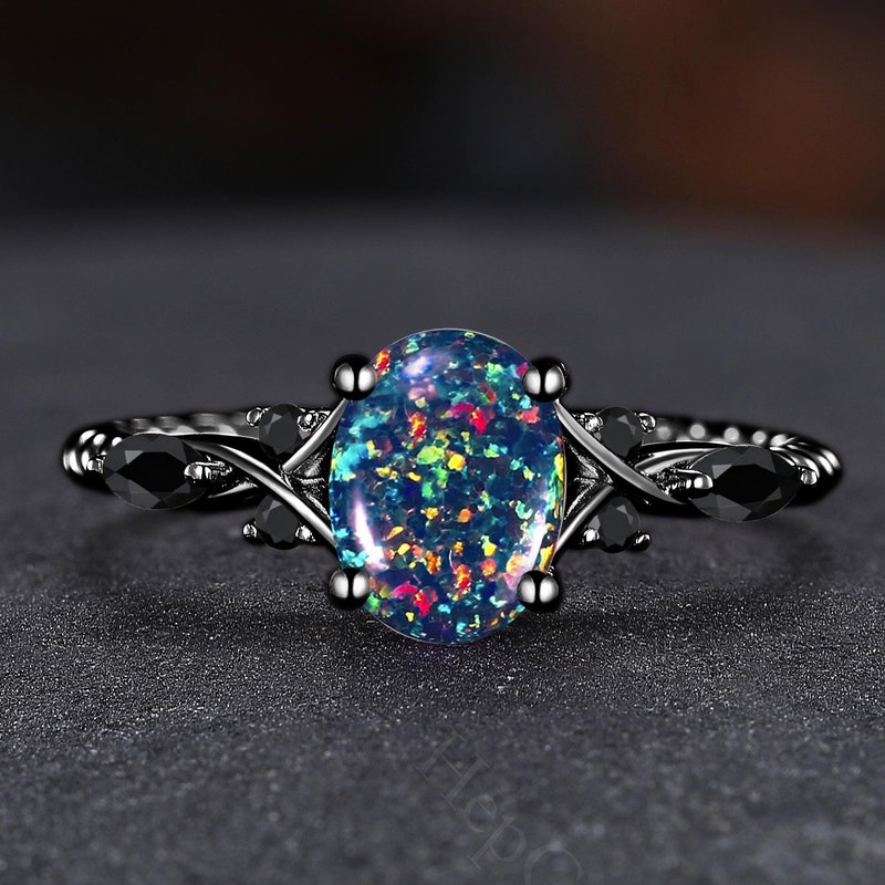 Fire Opal Rose Ring - Etsy