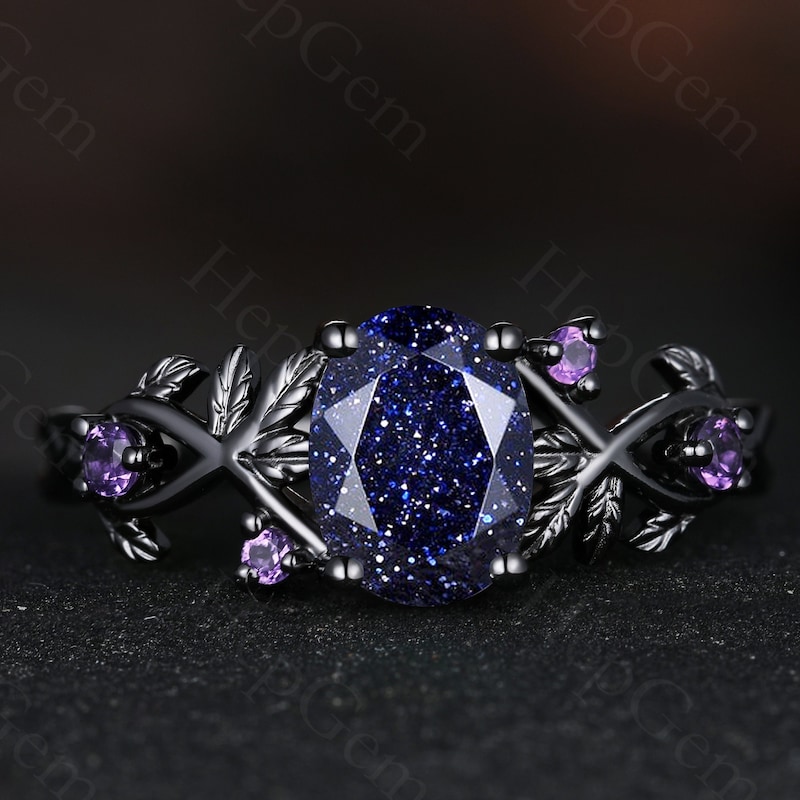 Gothic Wedding Ring Blue - Etsy