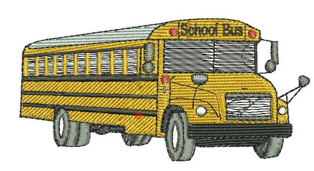 School Bus Embroidery Design 3.8" - Etsy