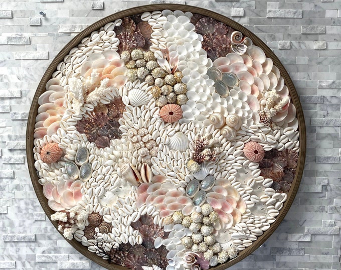 Seashell Wall Mosaic, Coastal Art, Seashell Mosaic, Seashell GIFT ...