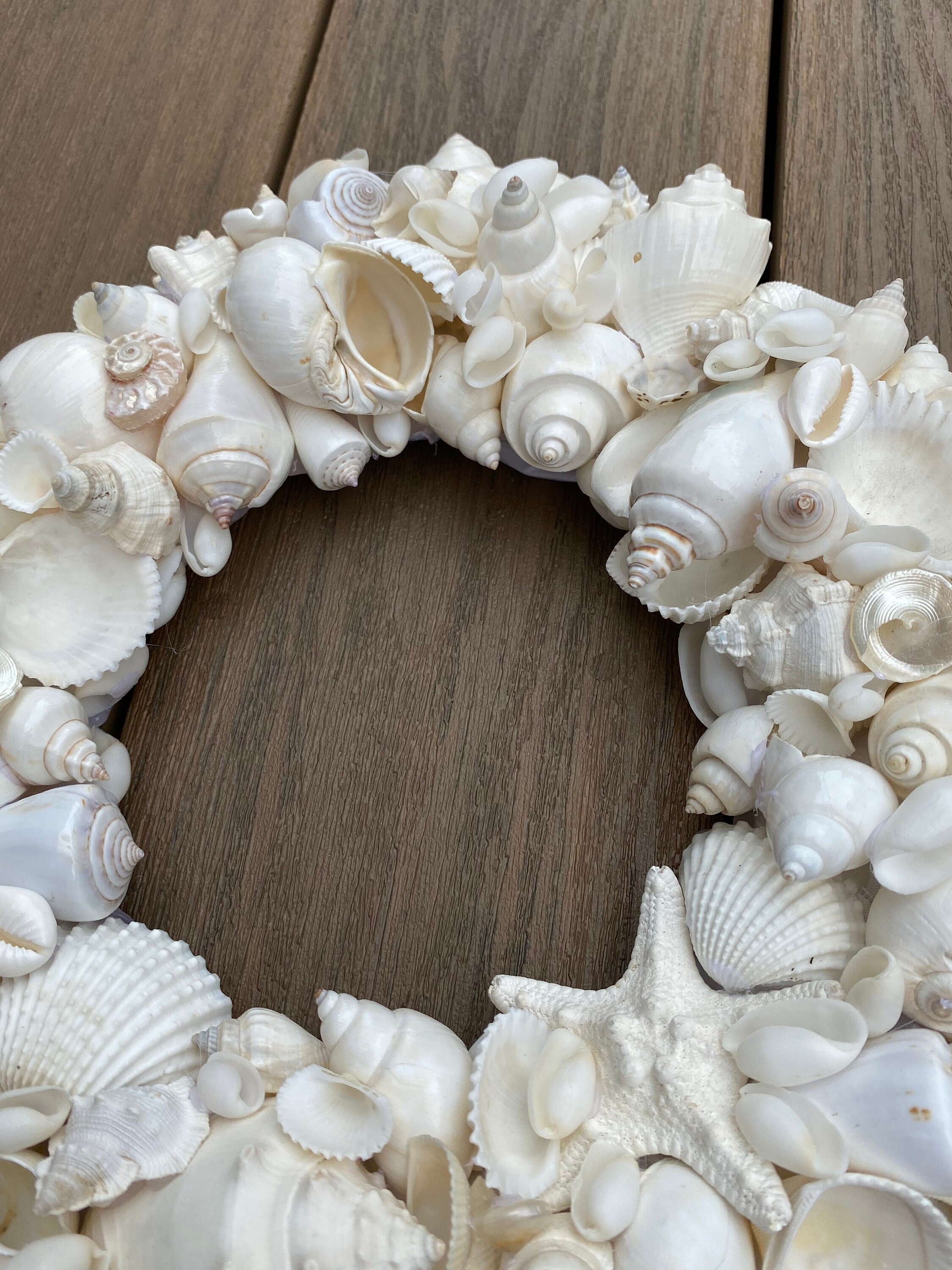 WHITE Shell Christmas Wreath Shell Gift Wedding Gift Beach | Etsy