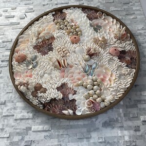 Seashell Wall Mosaic Coastal Art Seashell Mosaic Seashell - Etsy