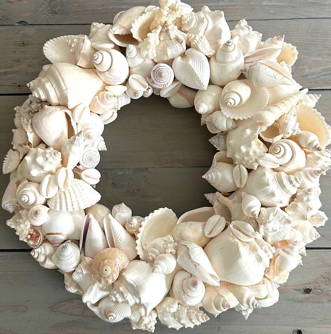 Seashell Wreath Coastal Decor | Handmade Shell Wreath | Beach House ...