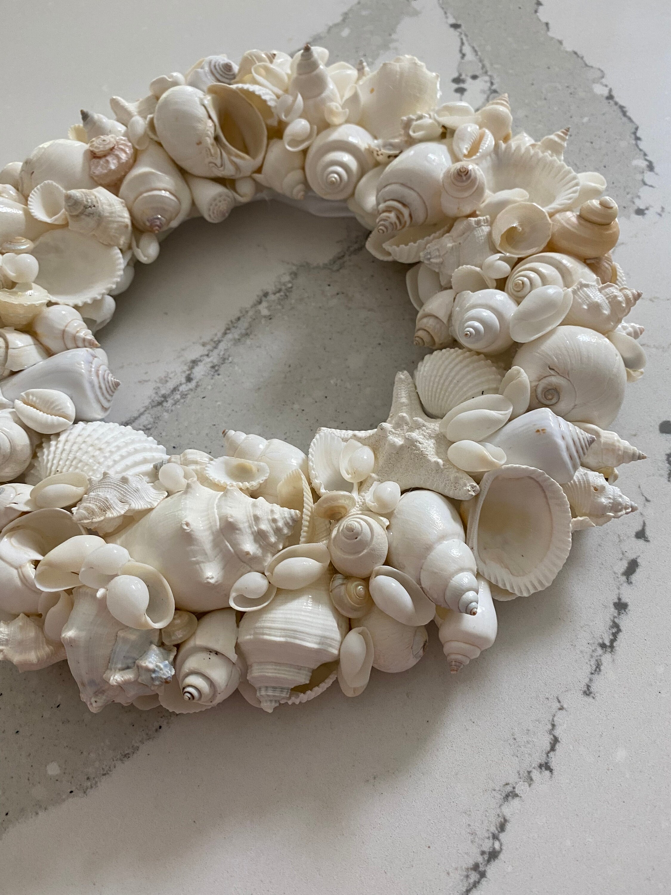 WHITE Shell Christmas Wreath Shell Gift Wedding Gift Beach | Etsy