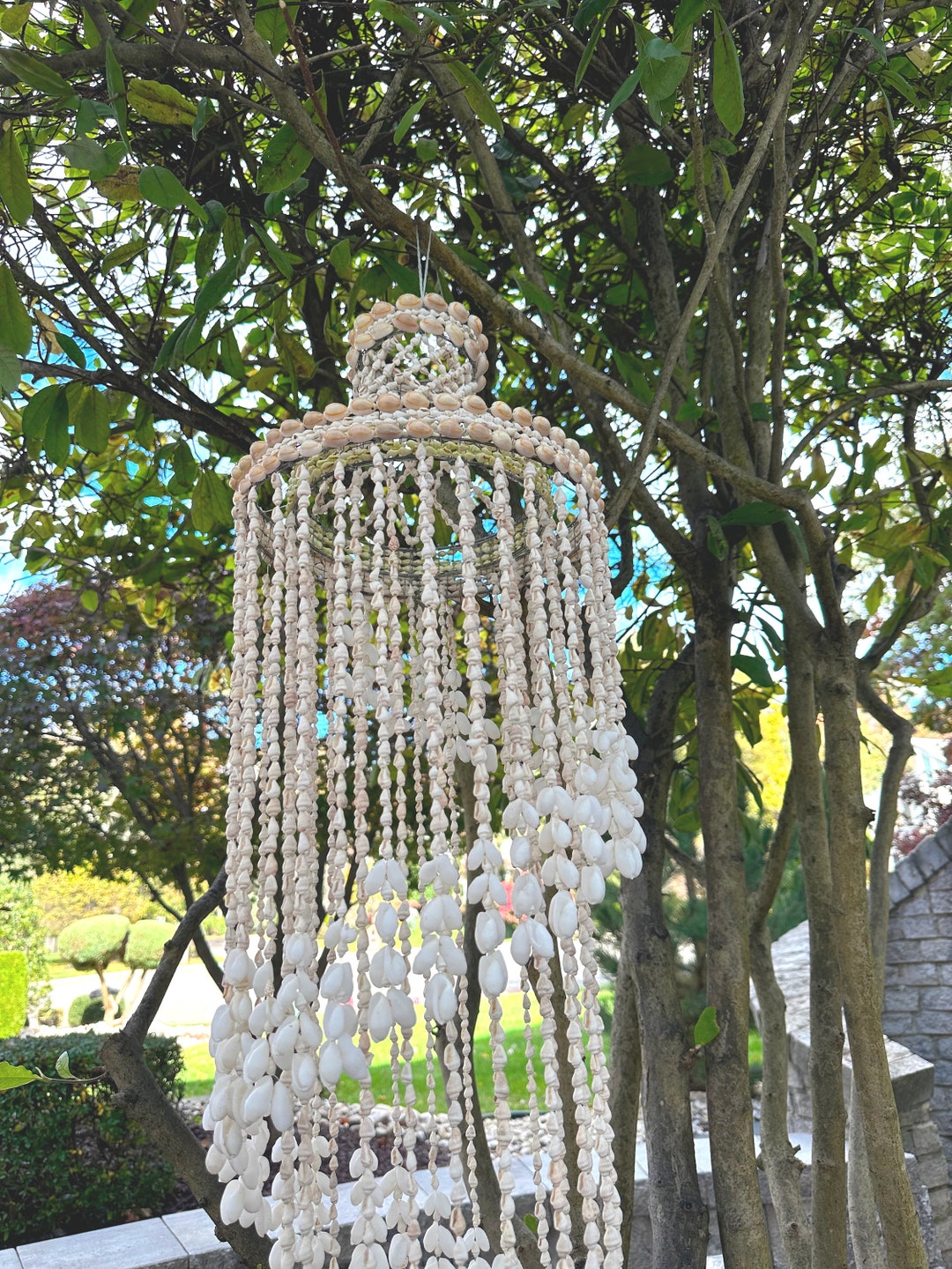 White Cowrie Shell Seashell Windchime / Hanging Wind Chime - Etsy