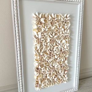 Beautiful White Mosaic Framed Seashell Wall Art / Seashell Wall Art ...