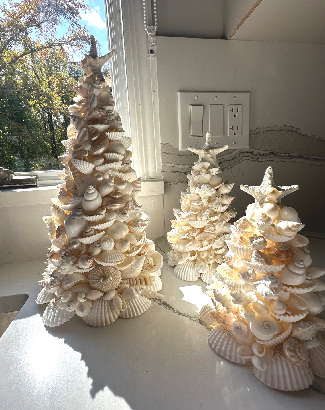 WHITE Seashell Tree Shell Tree Beach Christmas Seashell - Etsy
