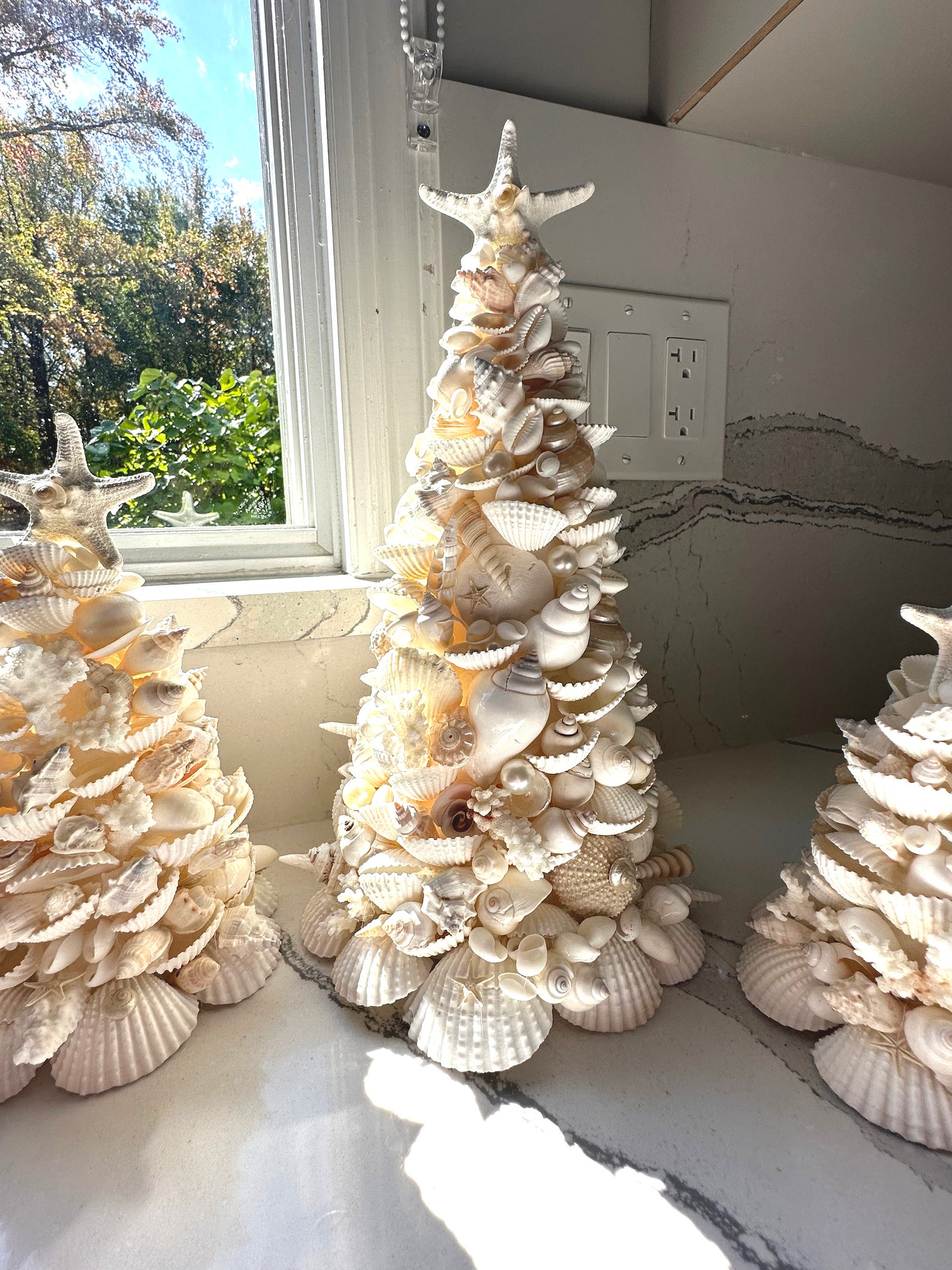 WHITE Seashell Tree Shell Tree Beach Christmas Seashell - Etsy