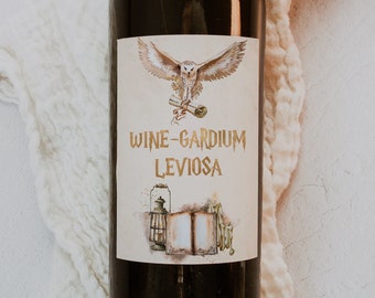 Editable Wizarding Worldwine Label, Holiday Wine Label Template Party ...