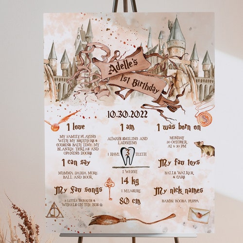 The Chosen One Birthday Party Milestone Board Wizard Birthday - Etsy