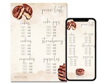 Sweet Treats Price List | Etsy