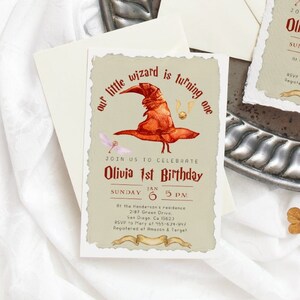 Wizard School 1st Birthday Magic School Party Invite Template the ...