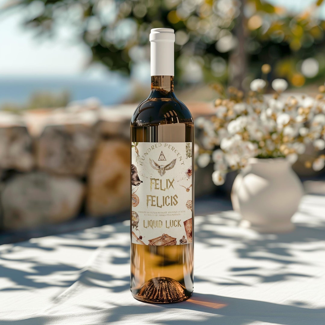 Felix Felicis Liquid Luck Wine Label Wizarding World Wine Label ...