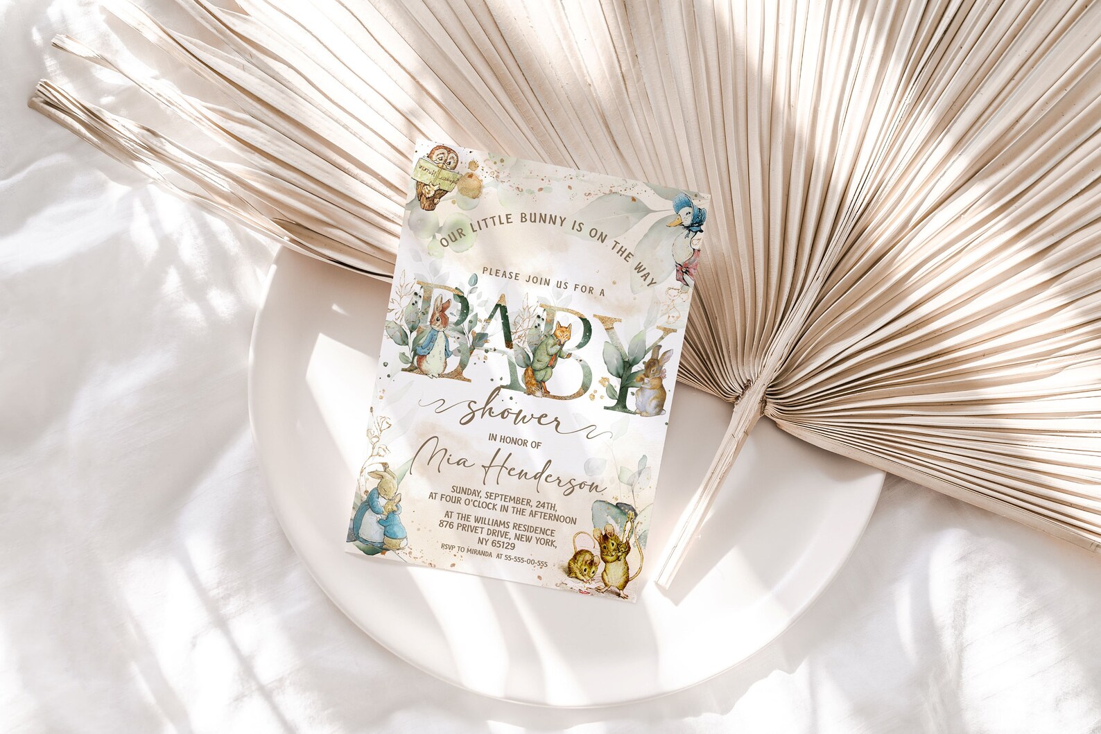 Classic Peter Rabbit Baby Shower Invitation Suite Neutral - Etsy