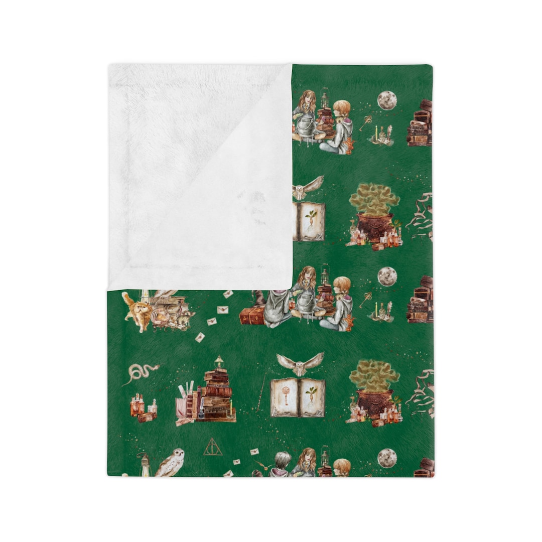 Wizarding World Baby Blanket; Magic School Baby Fleece Blanket Owl Key ...