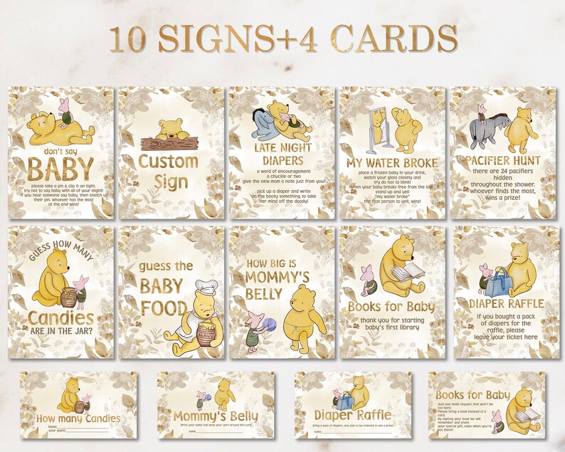 Winnie the Pooh Baby Shower Games; Winnie the Pooh Inspired; Printable ...