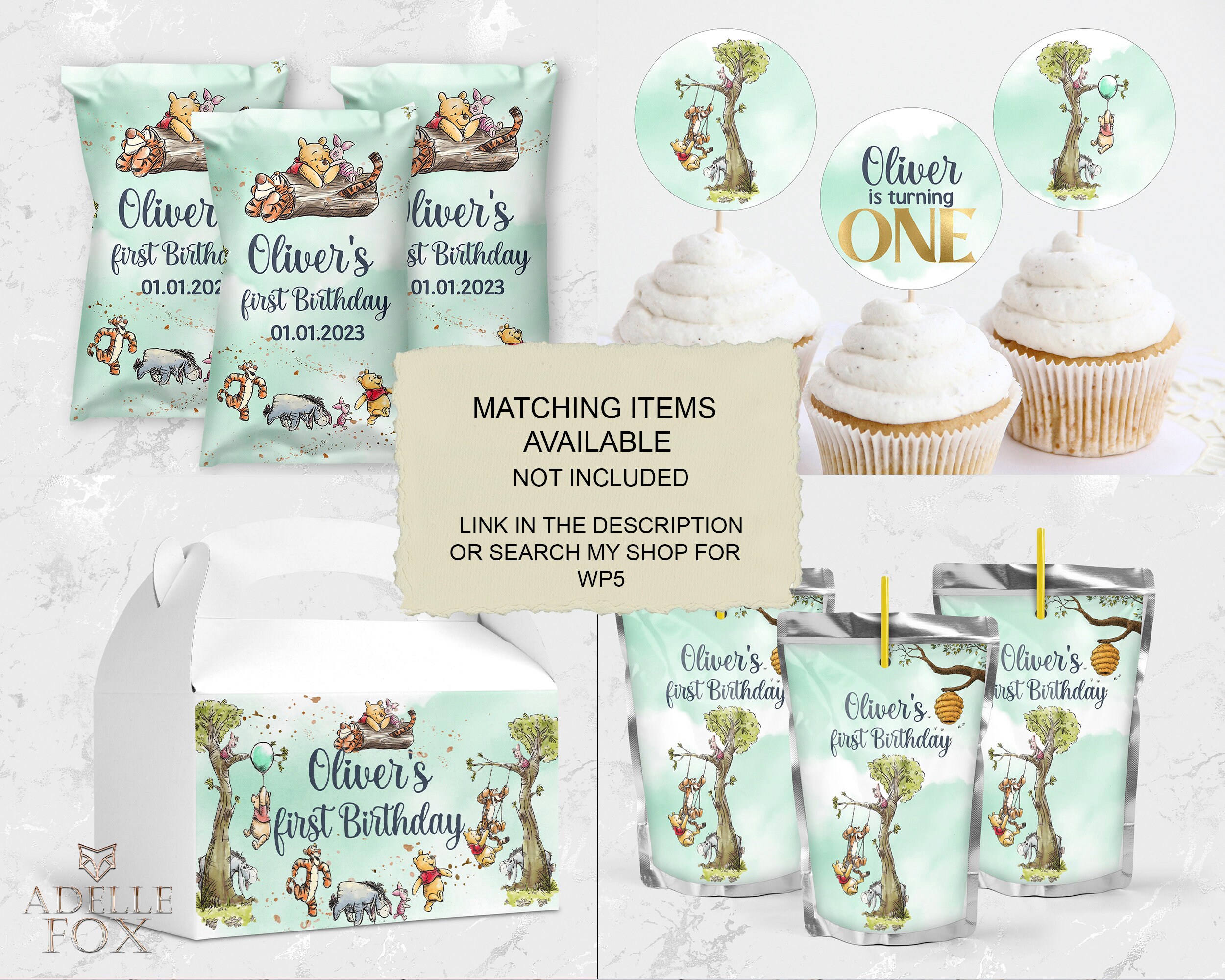 Editable Straw Tag Hundred Acre Wood First Birthday Party - Etsy