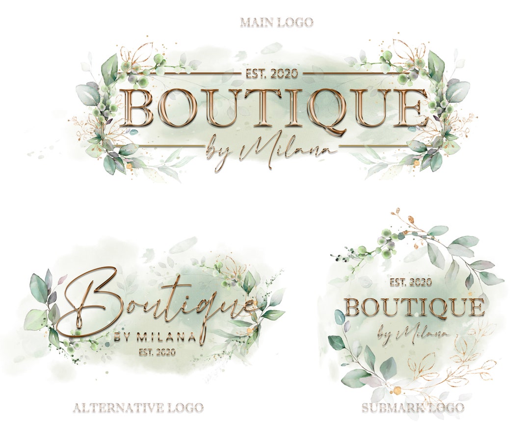 Custom Floral Logo Premade Logo Design 3D Logo With Flowers Women ...