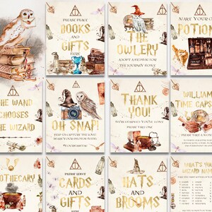 11 WIZARD SIGNS Wizard Baby Shower; Magic School Baby Shower Template ...