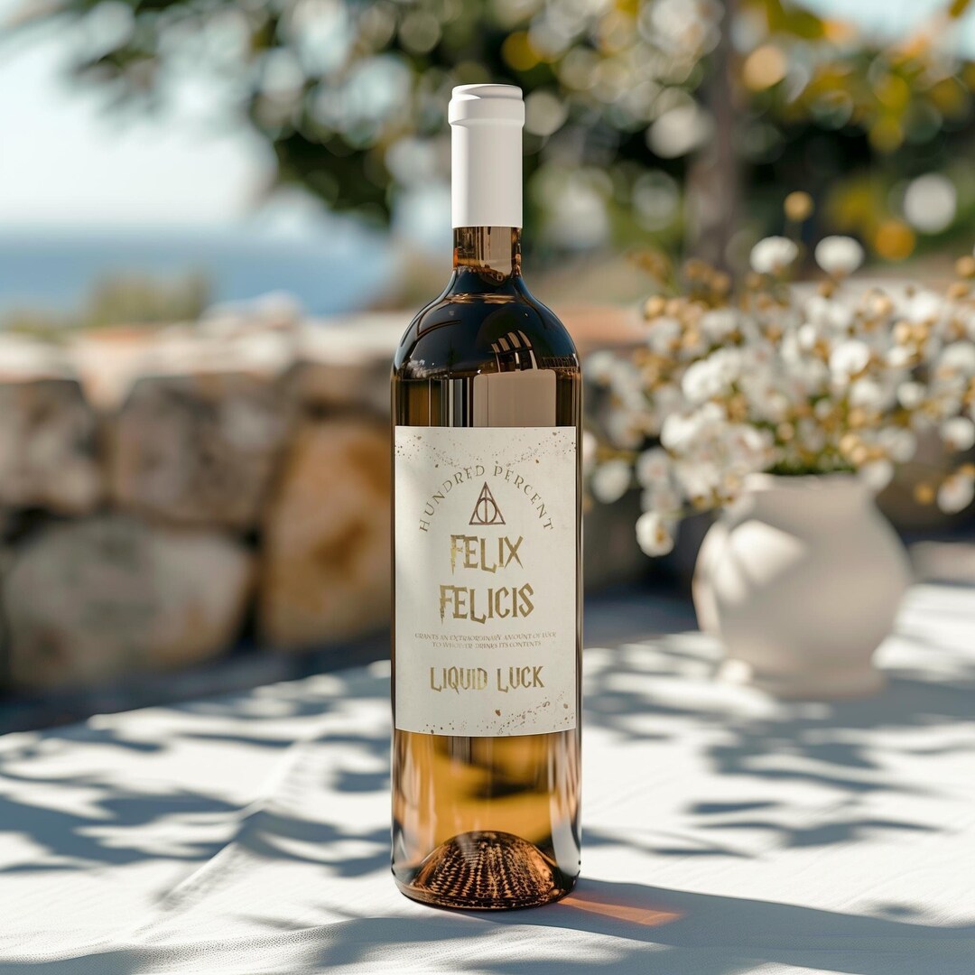 Felix Felicis Liquid Luck Wine Label Wizarding World Wine Label ...