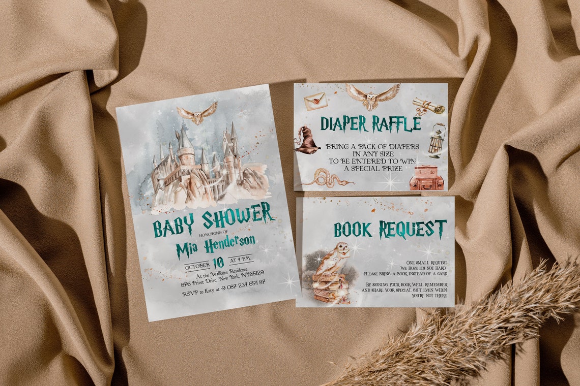 Winter Wizarding World Baby Shower Set Christmas Magic School - Etsy