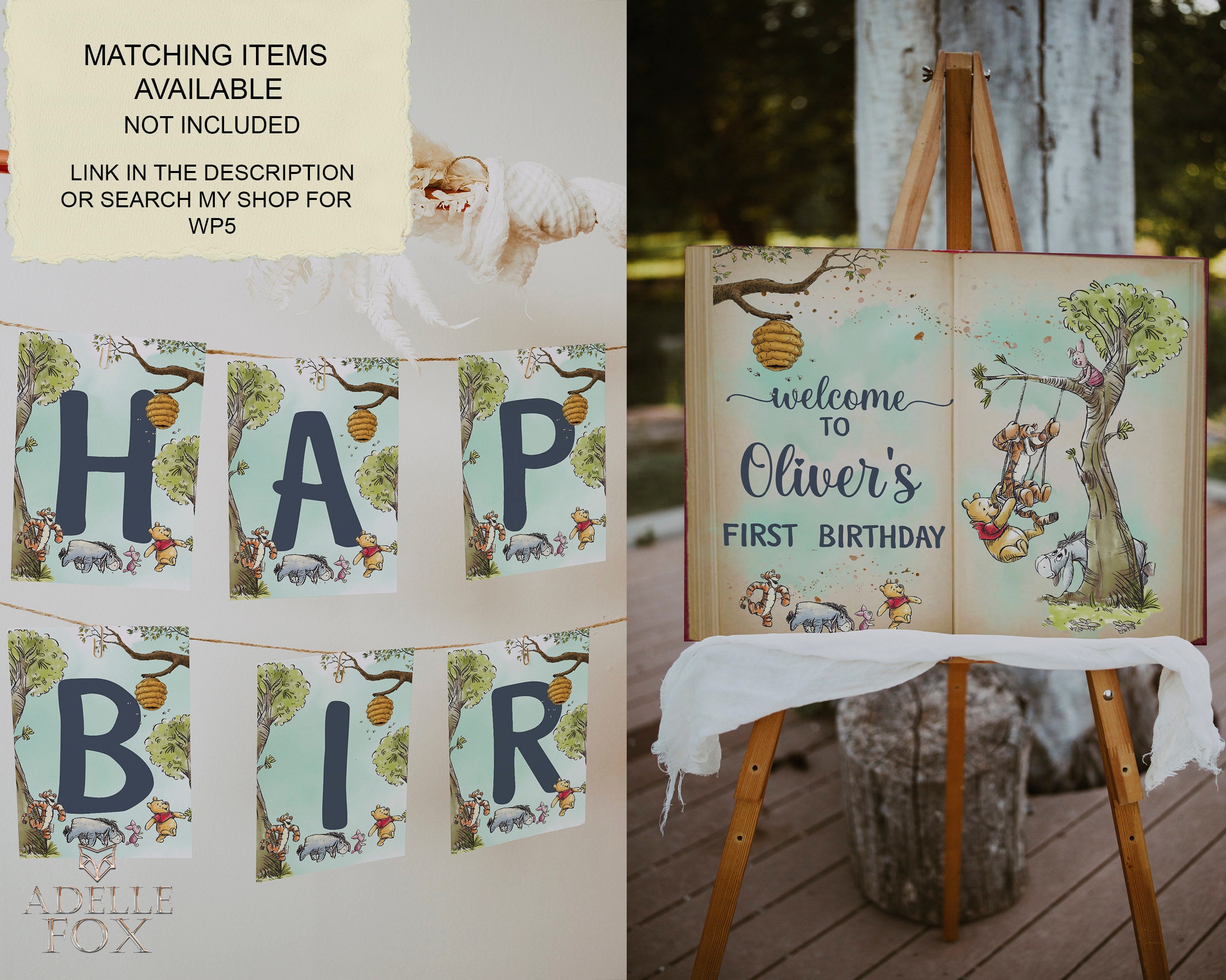 Editable Straw Tag Hundred Acre Wood First Birthday Party - Etsy