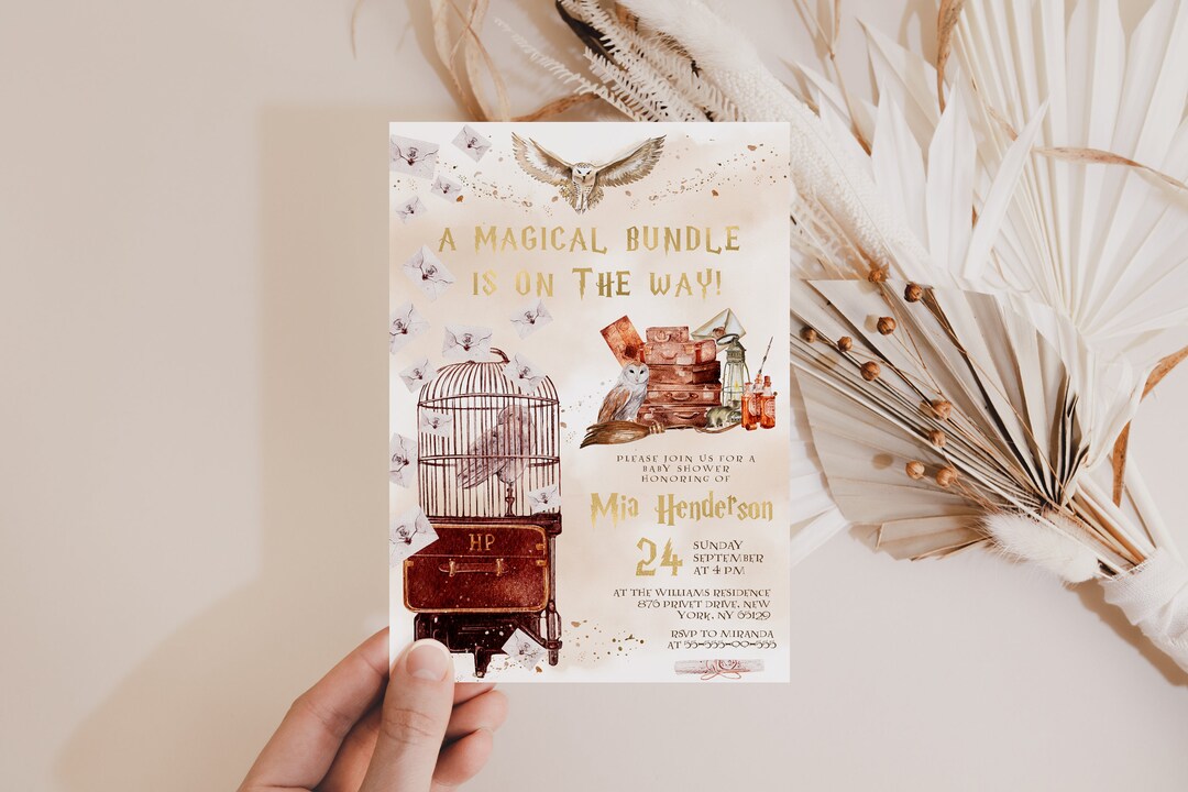DIY Wizarding World Baby Shower Invitation; Magic School Baby Shower ...