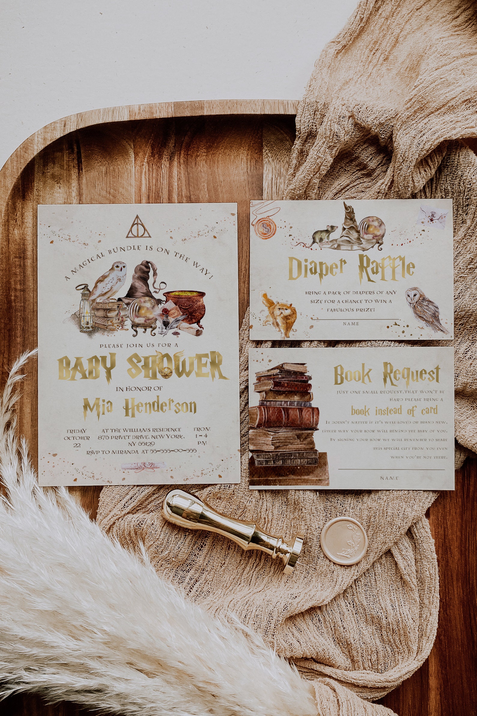 DIY Wizarding World Baby Shower Set; Magic School Baby Shower Template ...