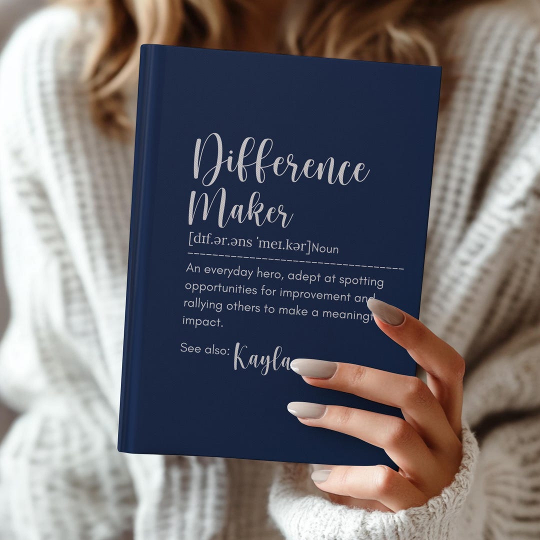Personalized Difference Maker Journal With Your Name Difference Maker Definition Gift Custom ...
