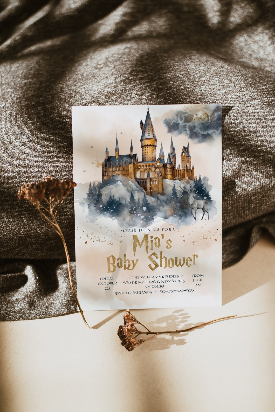 DIY Wizarding World Baby Shower Invitation; Magic School Baby Shower ...