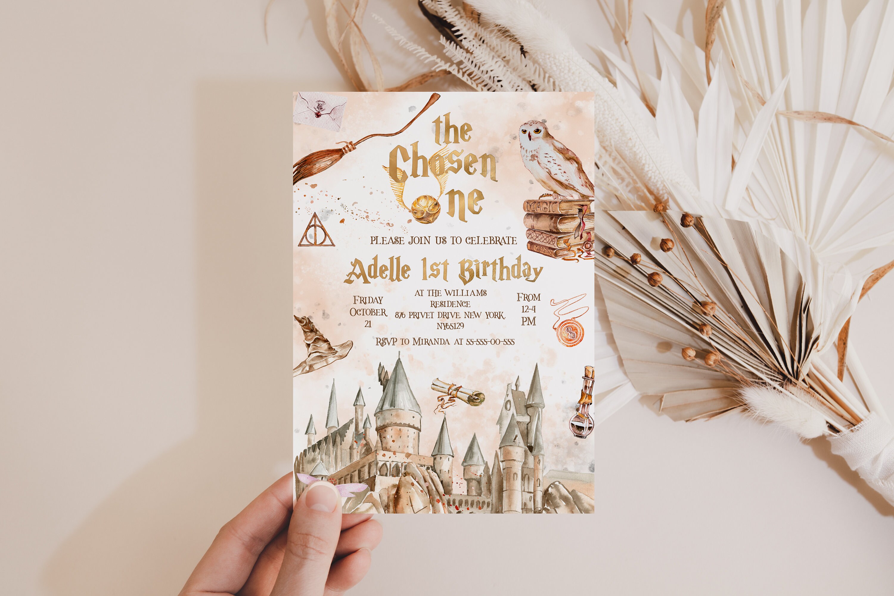 The Chosen One Invitation Wizard Birthday Party Magic School - Etsy