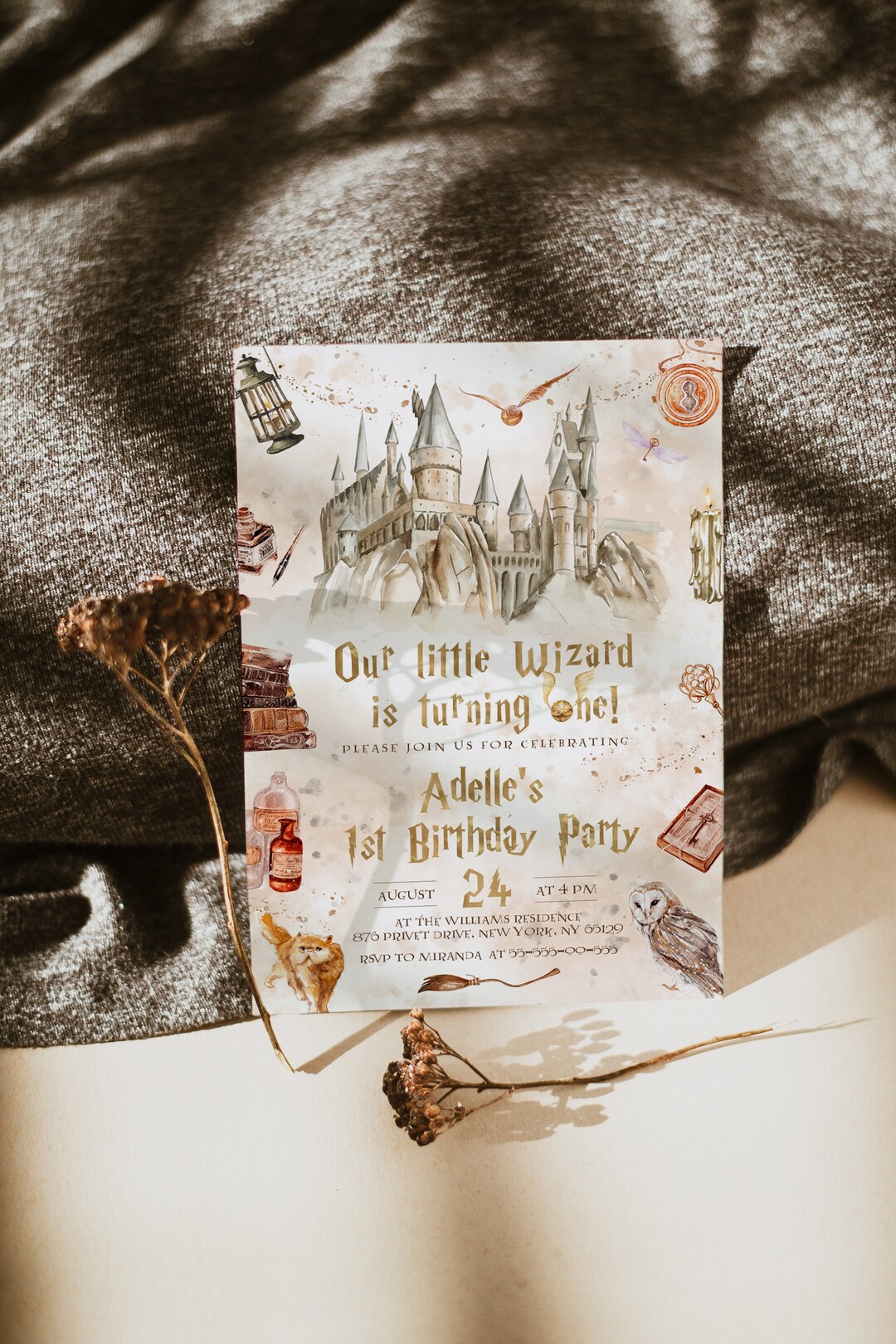 The Chosen One Invitation Wizard Birthday Party Magic School 1st ...
