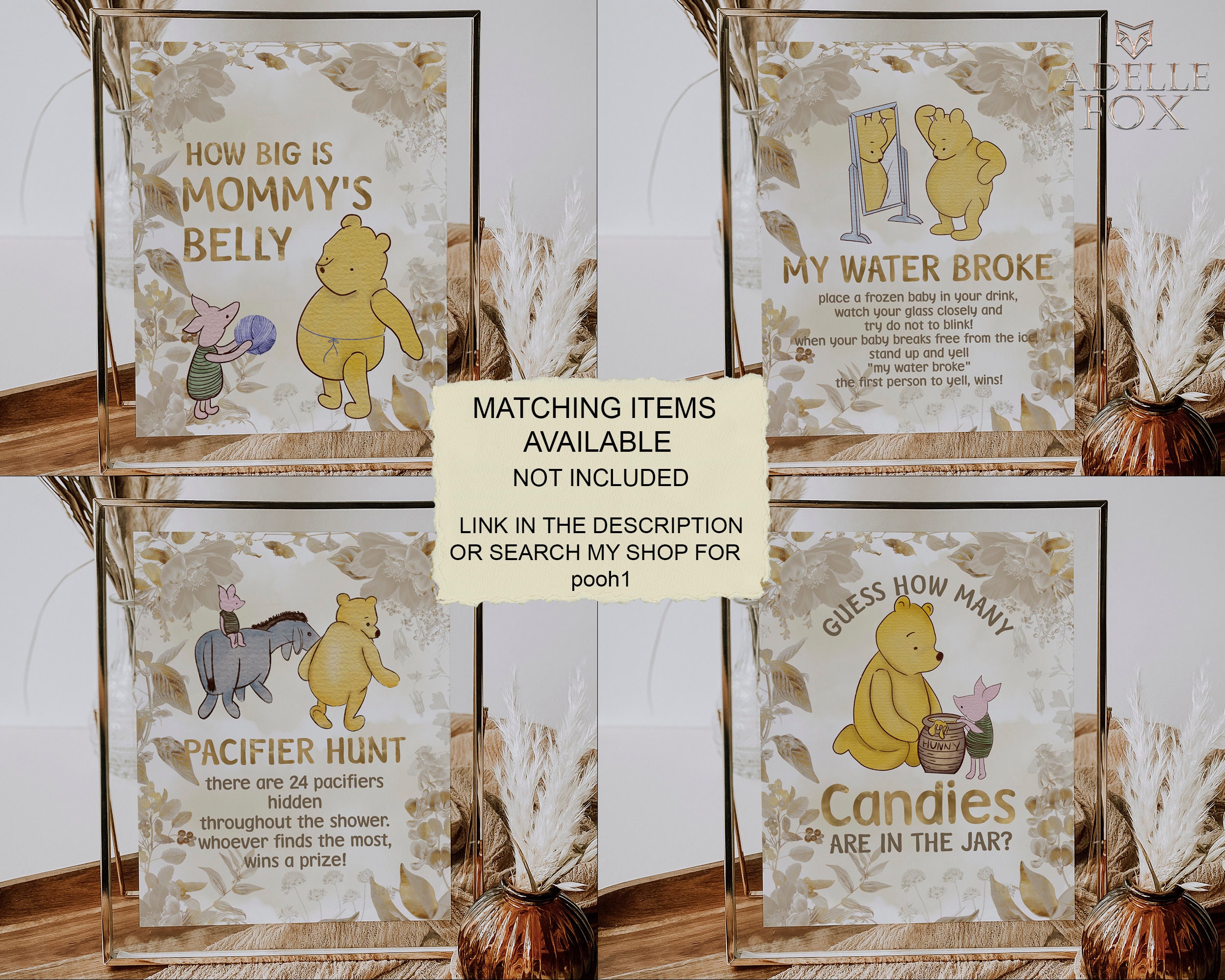 Winnie the Pooh Due Date Calendar Game Baby's Birthday Date Game ...