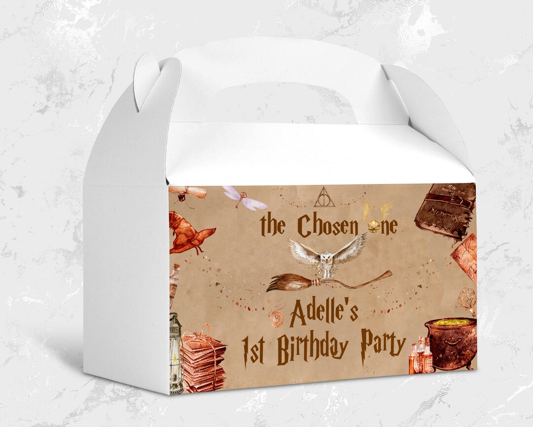 Wizard Gable Box Birthday Party Magic School 1st Birthday Editable ...