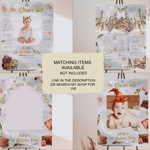 Editable Cupcake Topper Label Birthday Party; Magic School 1st Birthday ...