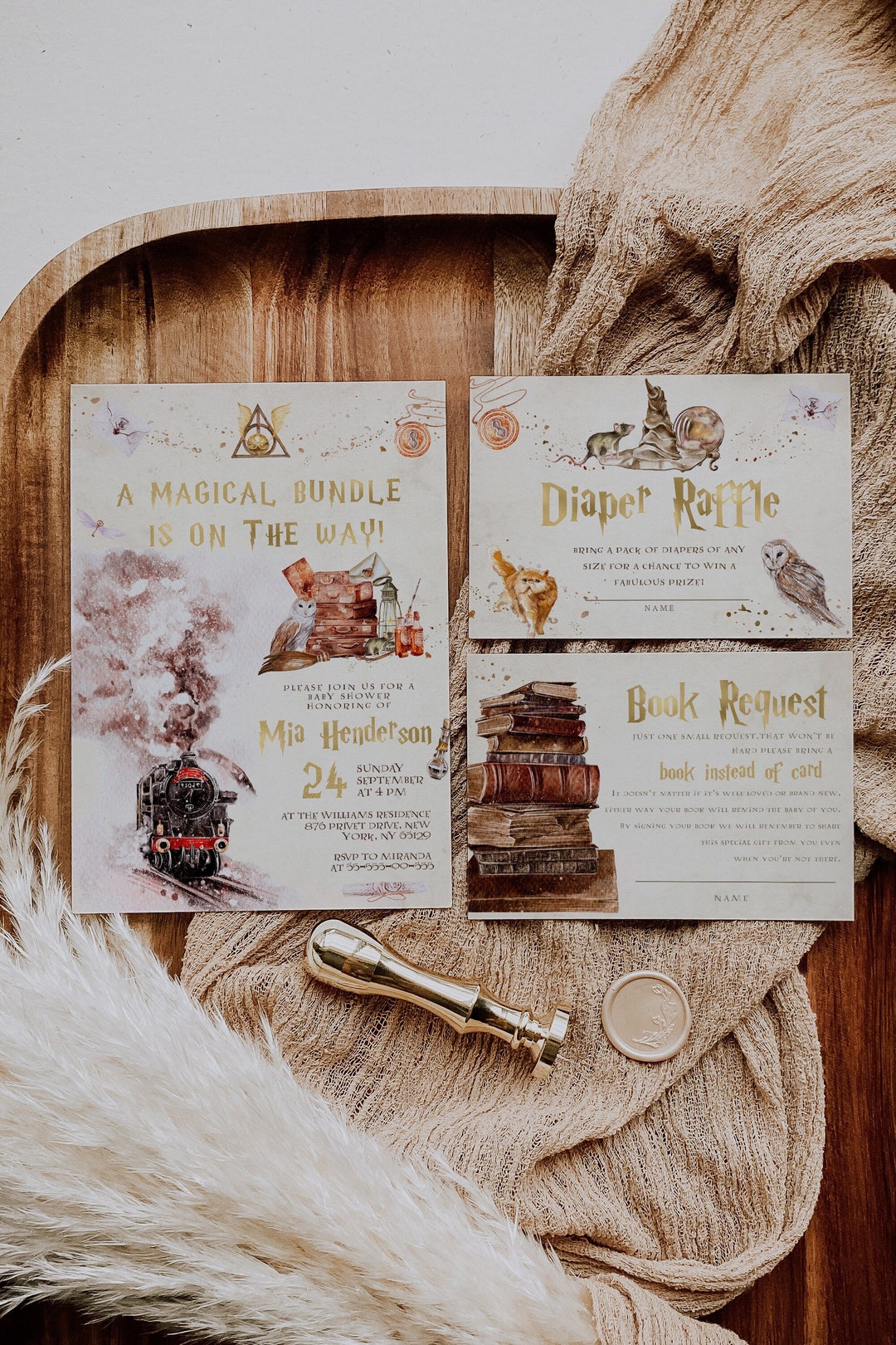 DIY Wizarding World Baby Shower Set; Magic School Baby Shower Template ...